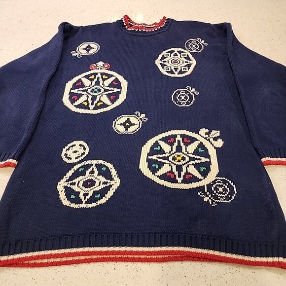 lizwear | Sweaters | Vintage Liz Wear Ugly Tacky Christmas Ornament ...